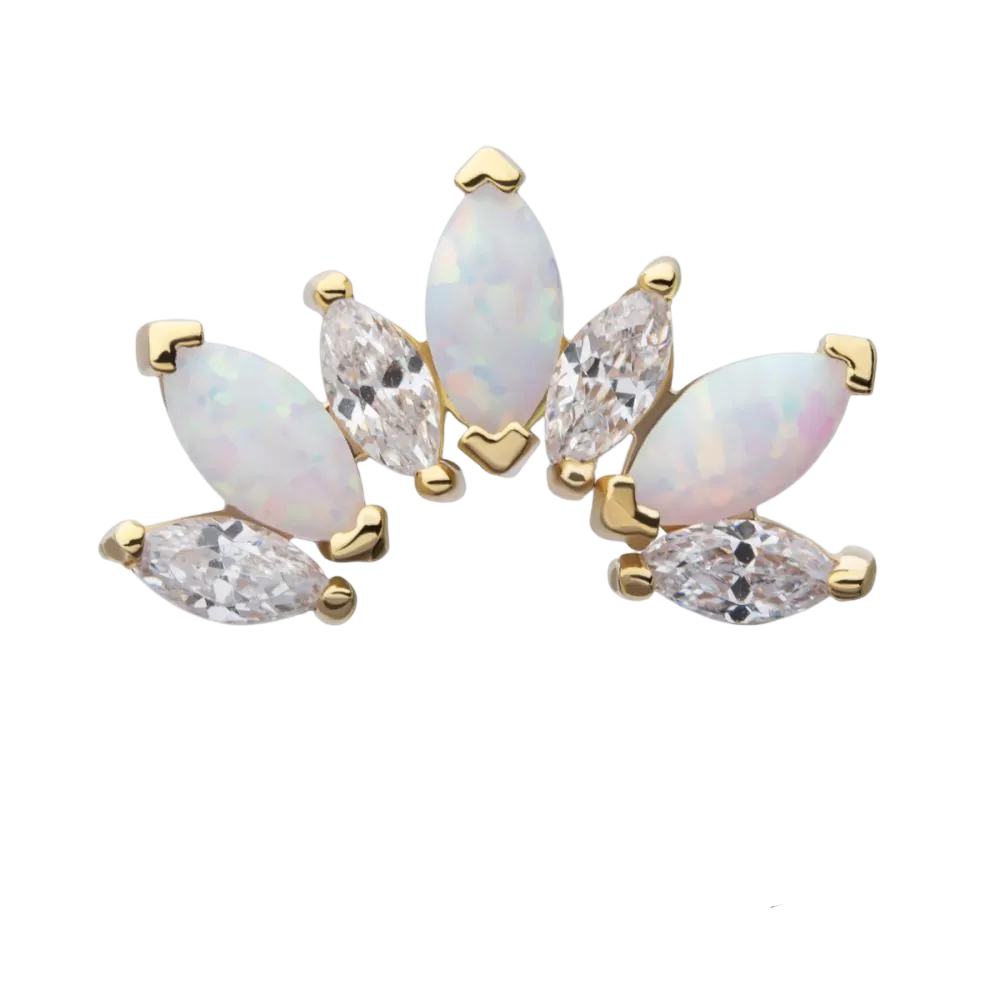 14kt Marquise Opal and Cz Prong Arch Threadless Attachment – Cherrycore