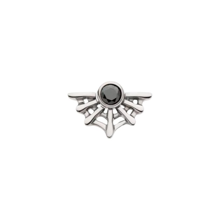 Titanium Spider Web with Black CZ Threadless Attachment – Cherrycore