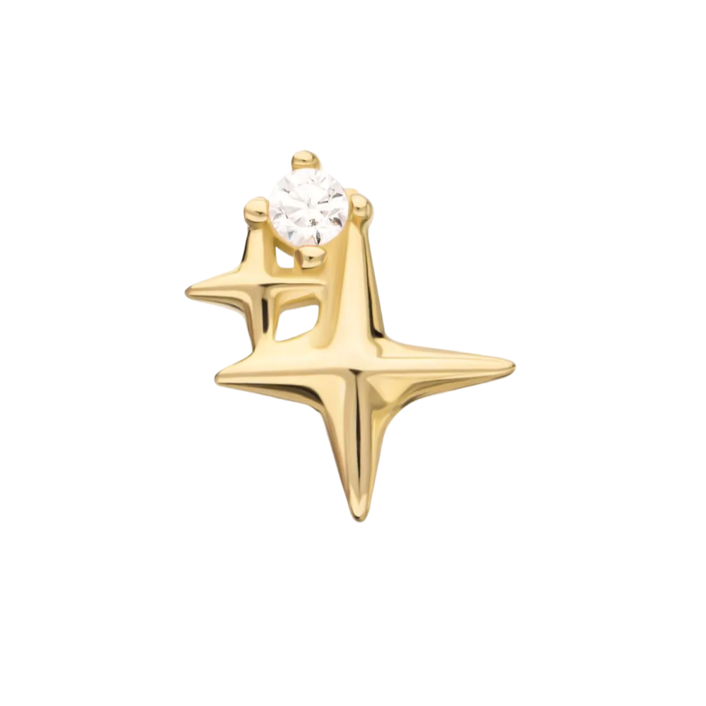 14k Twinkling Star Threadless Attachment – Cherrycore