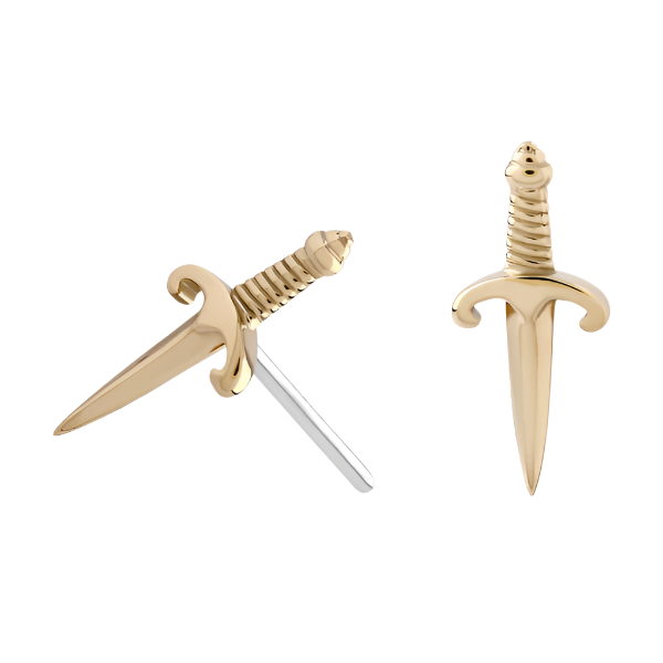 Dagger- 14k Yellow Gold- Threadless Attachment – Cherrycore