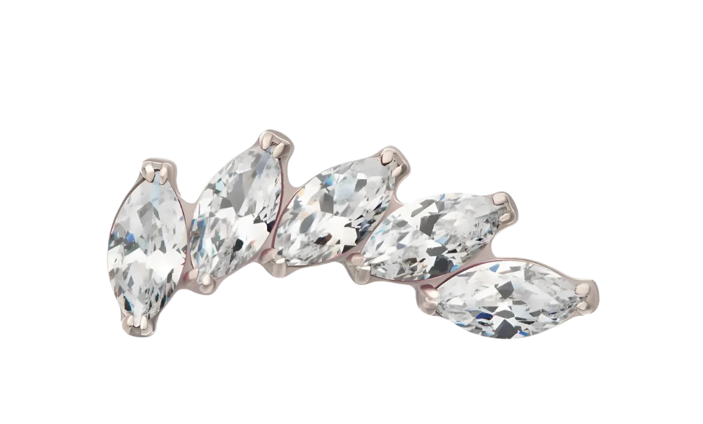 Titanium 5 Gem Marquise Arc Threadless Attachment – Cherrycore