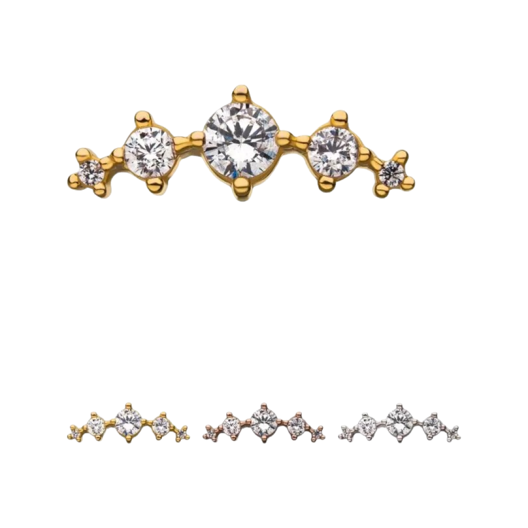 14kt Prong Set Arc Custer Threadless Attachment – Cherrycore