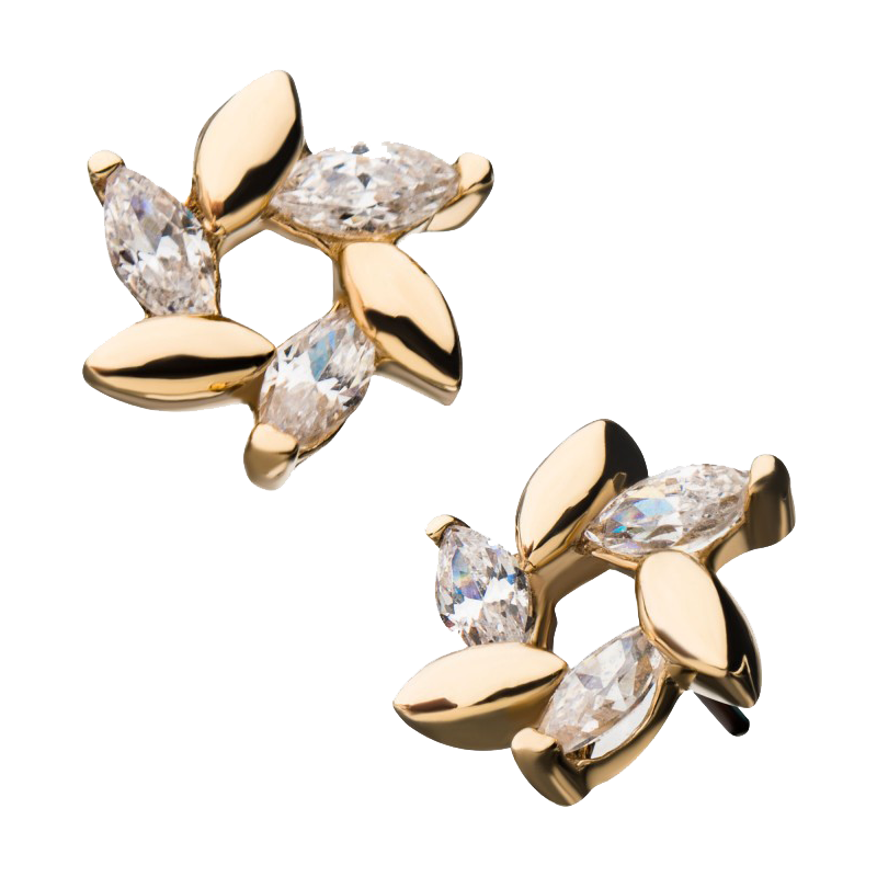 14k Open Flower Threadless Attachment – Cherrycore